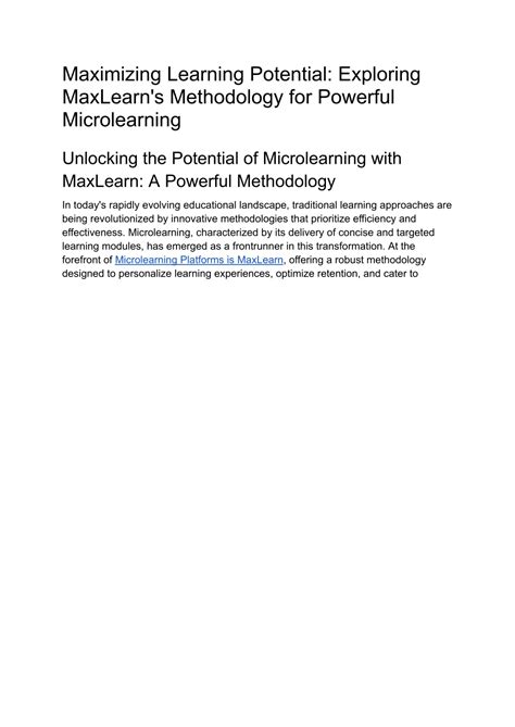 ppt maximizing learning potential exploring maxlearn s methodology