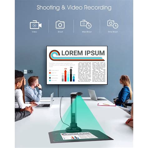 12MP USB Document Camera For Teachers Laptop A3 A4 Size Portable Book Document Scanner With