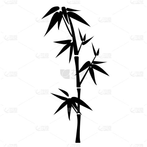 拓印竹子元素植物贴纸8
