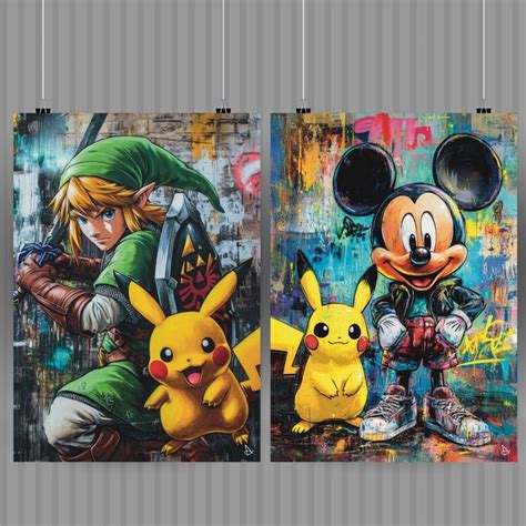 Andsal Link And Pikachu Zelda Thunder Urban A Graffiti And Pikachu And