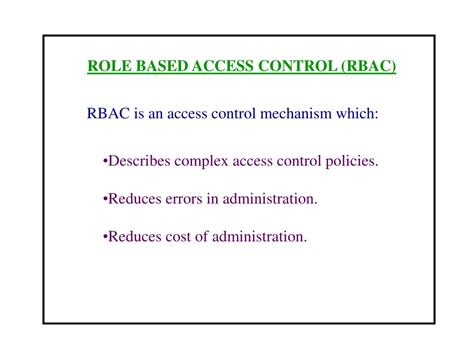 PPT RBAC Role Based Access Control Mechanism NIST RBAC Model PowerPoint Presentation ID