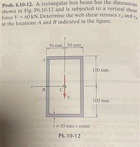 Solved Prob 6 10 12 A Rectangular Box Beam Has The
