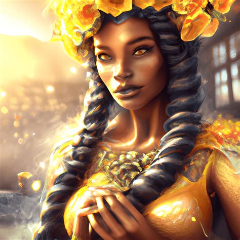 Intricately Rendered Dark Skinned Warrior Woman · Creative Fabrica