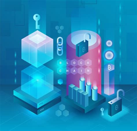 Blockchain Digital Technology Abstract Linked D Vector Image