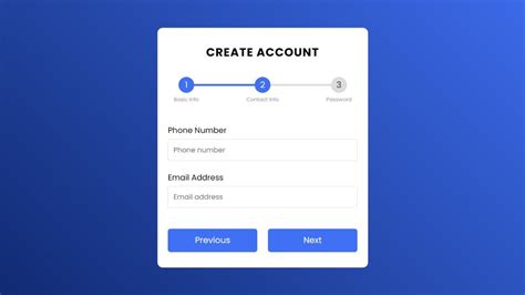 Create A Multi Step Form By Using Html Css And Javascript Youtube