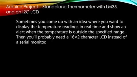 Arduino Project Standalone Thermometer With Lm35 And An I2c Lcdpdf
