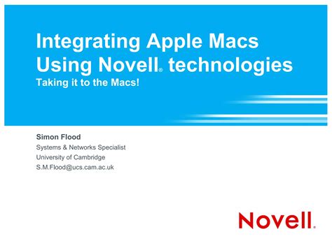 Integrating Apple Macs Using Novell Technologies Ppt