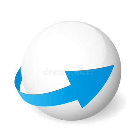 Loop Circle Arrow Icon Around Sphere Stock Vector Illustration Of Graphic Global