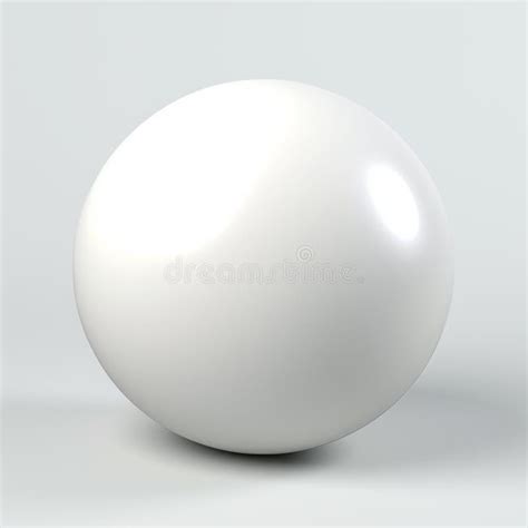 Realistic White Sphere On Grey Background With Glossy Finish Stock Illustration Illustration