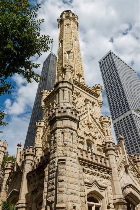Water Tower John Hancock Center Modern Architecture Tower Buildings Downtown Chicago Illinois Water Tower John Hancock Center Modern Architecture Tower Buildings Downtown Chicago Illinois