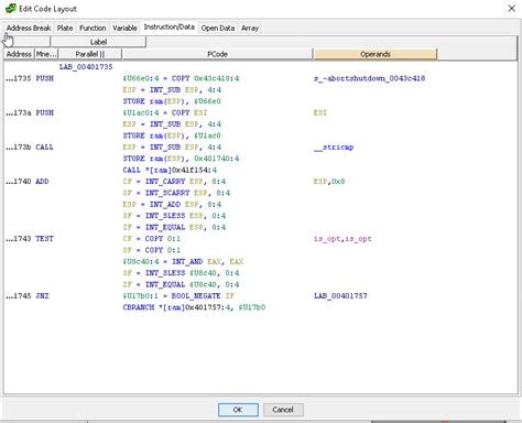 Showing The Pcode Ir Instructions Between The Instruction Mnemonic