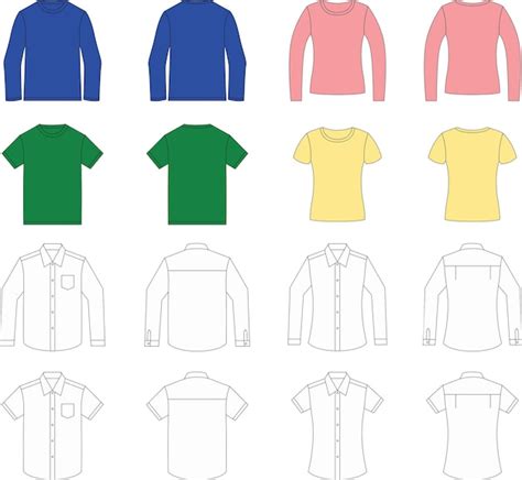 Ensemble Vectoriel De Maquettes De Vêtements Vecteur Premium