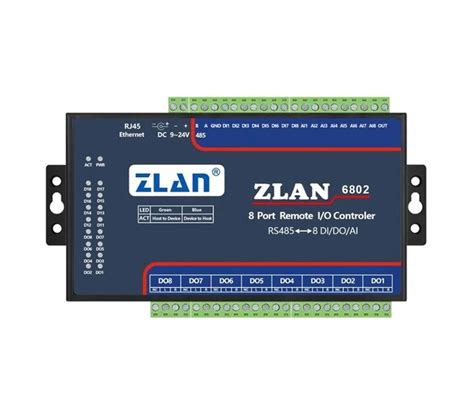 Zlan6802 12 24v Rs485 Modulo I O Modbus 8 Canali Rtu P2p Contatto A