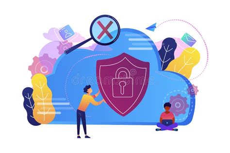 Cloud Computing Security Concept Vector Illustration Stock Vector Illustration Of Padlock