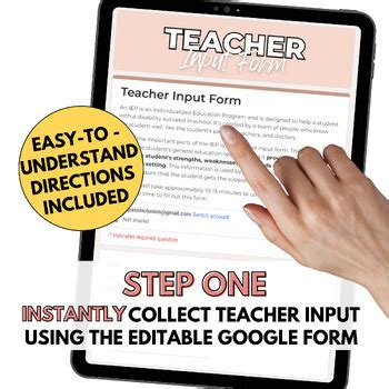 IEP Data Collection Sheets IEP Teacher Input Editable Google Forms