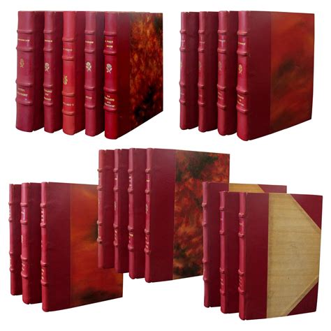 Suite Of 6 Early 20th Century French Leather Bound Dictionary Books