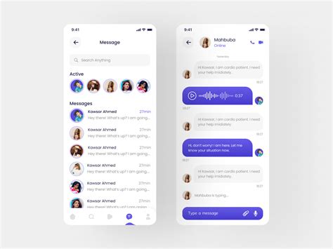 Chatting App UI By Kawsar Ahmed On Dribbble
