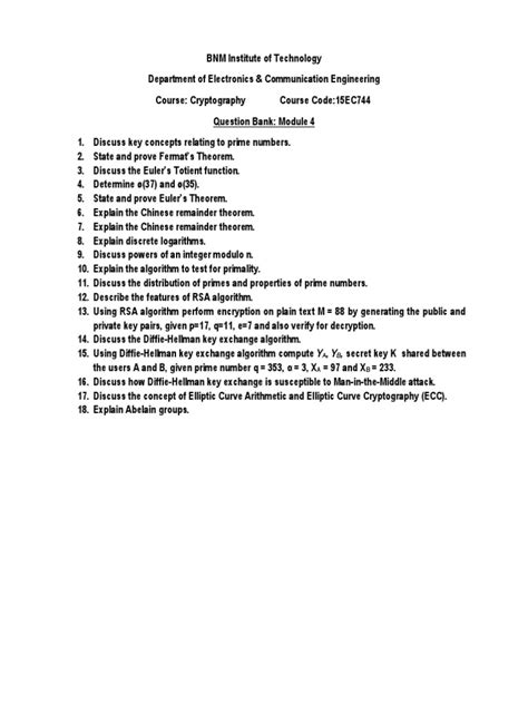 Secret Key K Shared Between Pdf Cryptography Prime Number