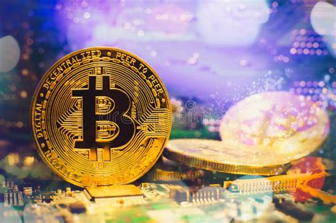 Bitcoin Over A Microprocessor In A Motherboard With Copy Space And Selective Focusing Stock