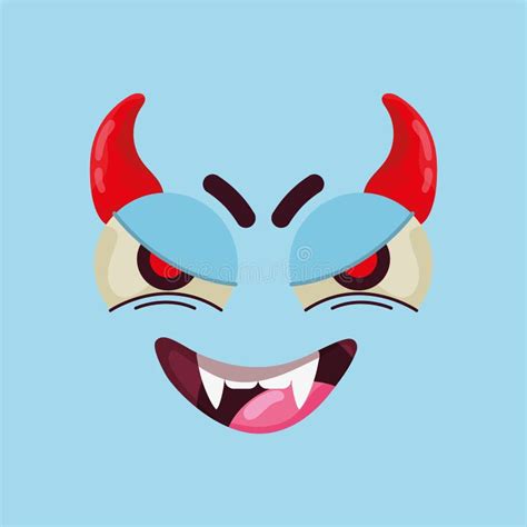 Isolated Cute Evil Happy Facial Expression Vector Stock Vector Illustration Of Icon People