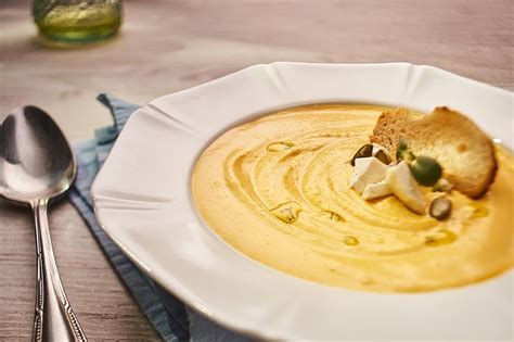 Тыквенный крем суп с сыром фета рецепт Premialle Кулинарио