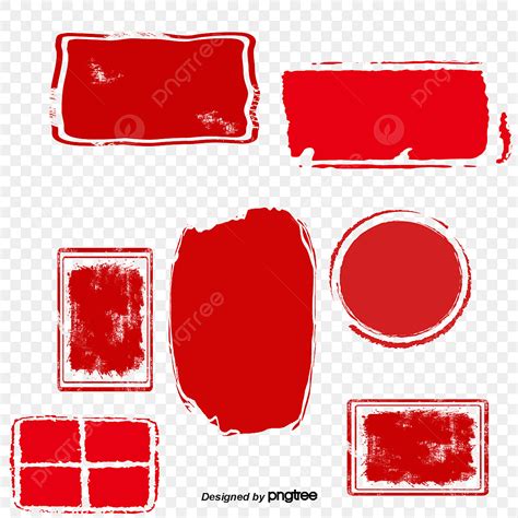 도장 일러스트 인주 인감 소재 빨간색 Png 일러스트 및 Psd 이미지 무료 다운로드 Pngtree