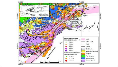 Geological Setting Of The Carrascoy Fault Ebsz Eastern Betic Shear Download Scientific