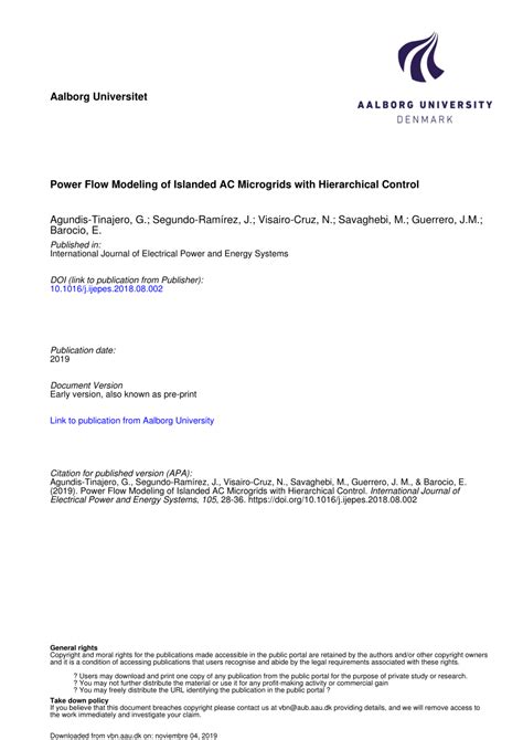 Pdf Power Flow Modeling Of Islanded Ac Microgrids With Hierarchical Control