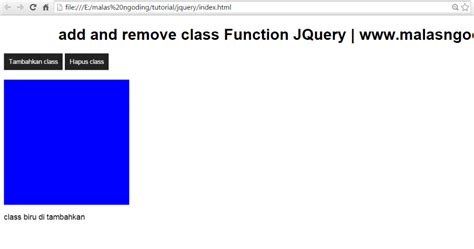 Menambah Dan Menghapus Class Dengan Jquery