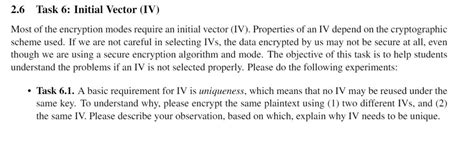 Solved 26 Task 6 Initial Vector Iv Most Of The