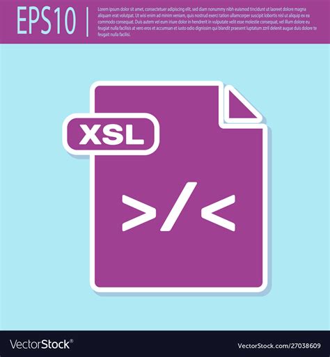Retro Purple Xsl File Document Download Xsl Vector Image