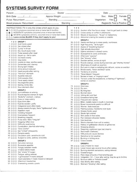 Fillable Online Systems Survey Form Standard Process Fax Email Print