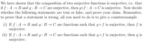 Solved We Have Shown That The Composition Of Two Surjective