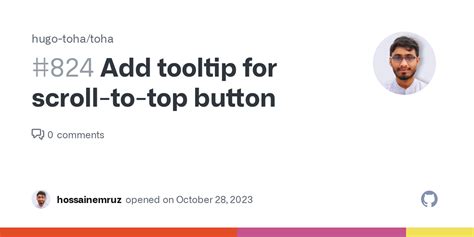 Add Tooltip For Scroll To Top Button Issue 824 Hugo Toha Toha GitHub