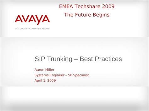 PPT SIP Trunking Best Practices DOKUMEN TIPS