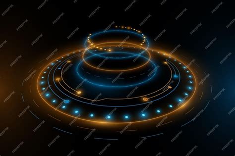 Premium Vector Futuristic Technology Background Digital Hud Elements