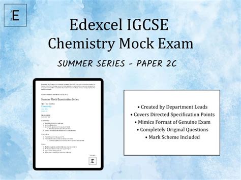 Mock Exam Series Edexcel Igcse Chemistry Papers 1c And 2c Teaching Resources