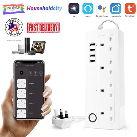Tuya 20a 16a Smart Extension Socket Plug Wifi Socket Timer Plug Smart Life Power Metering App