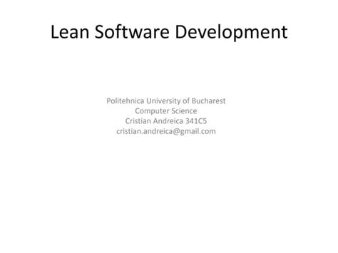 Lean Software Development Pptx