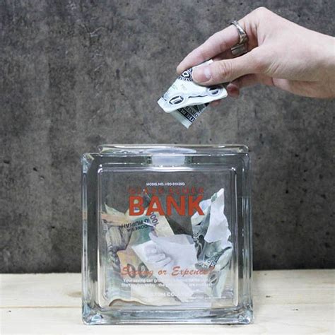 덜튼 덜튼 유리 블록 뱅크 스퀘어 동전 보관 인테리어 저금통 위시버킷