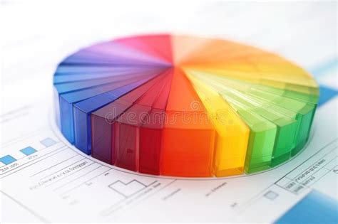 Analyzing Colorful Pie Chart Data On Business Report Paper Stock Image Image Of Calculation