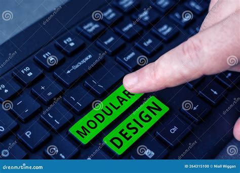 Sign Displaying Modular Design Word Written On Product Designing To Produce Product By