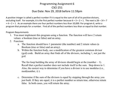 Programming Assignment 6 Csci 251 Due Date Nov 29