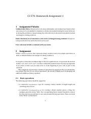 Homework Pdf CS Homework Assignment Assignment Policies Collaboration Policy