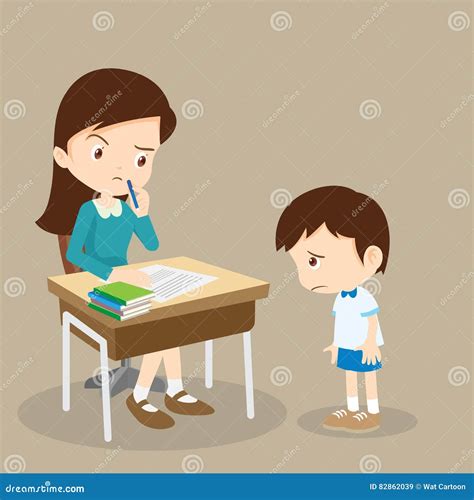 有罪学生男孩和老师 向量例证 插画 包括有 男小学生 培训 男朋友 动画片 孩子 责骂 等级 82862039