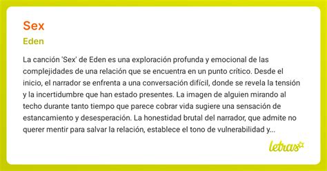 Significado De La Canción Sex Eden Letrascom