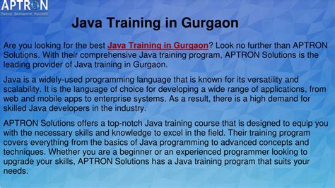 Ppt Java Training In Gurgaon Powerpoint Presentation Free Download