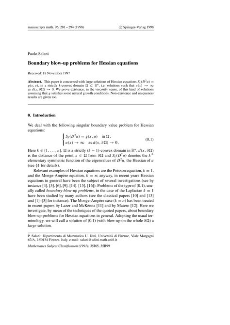 Pdf Boundary Blow Up Problems For Hessian Equations