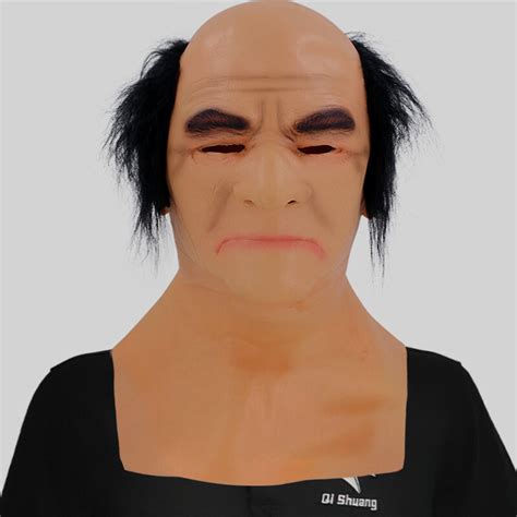 Balding Uncle Moustache Comical Uncle Head Mask For Halloween