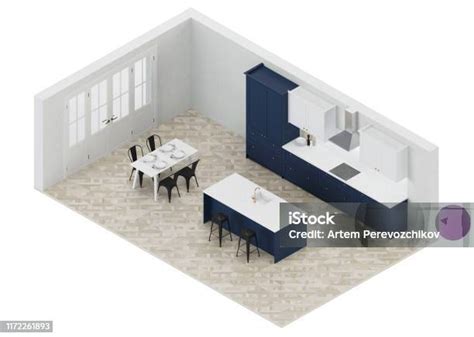 현대적인 집 인테리어 직교 투영 위에서 볼 수 있습니다 3d 렌더링 0명에 대한 스톡 사진 및 기타 이미지 0명 3차원